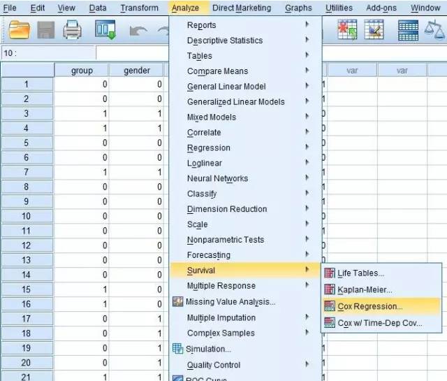Cox回归模型的SPSS实现与解读-常笑医学网